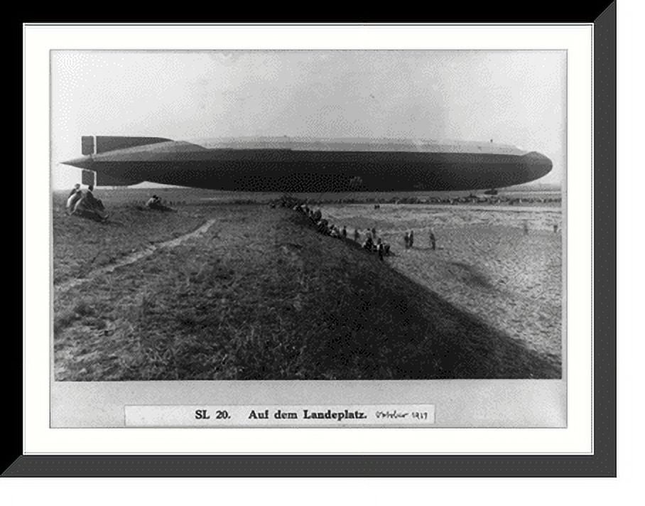 Historic Framed Print, [German Zeppelin SL-20 on the air field], 17-7/8 ...