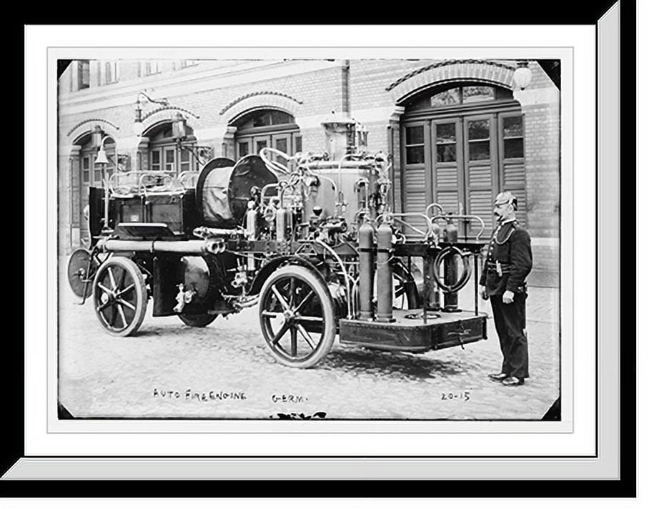 Historic Framed Print, German fire engine, Germany - 3, 17-7/8" x 21-7/ ...