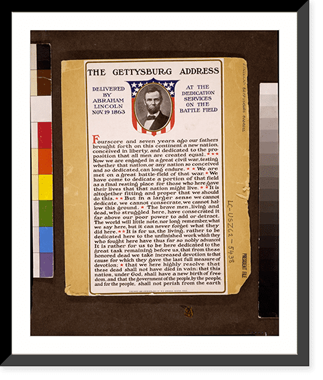 Historic Framed Print, The Gettysburg address delivered by Abraham ...