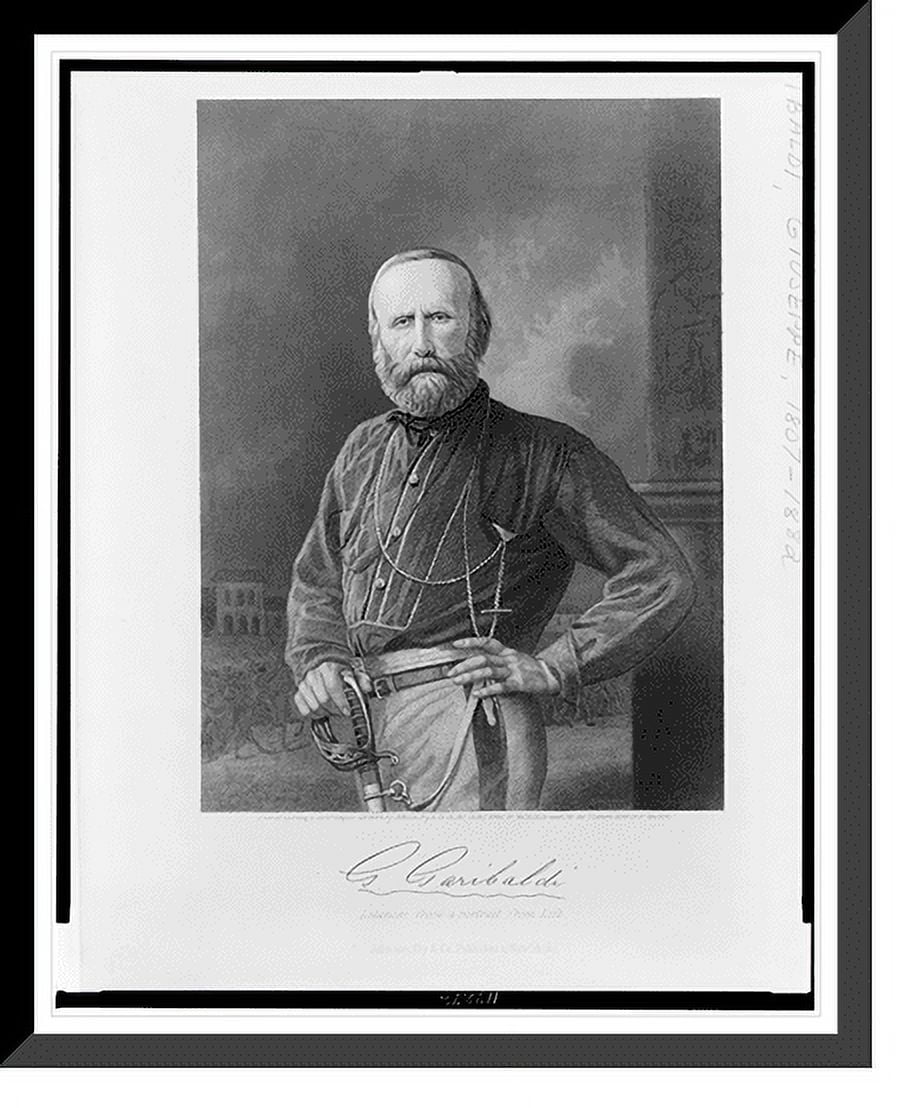 Historic Framed Print, [Giuseppe Garibaldi, half-length portrait, posed ...