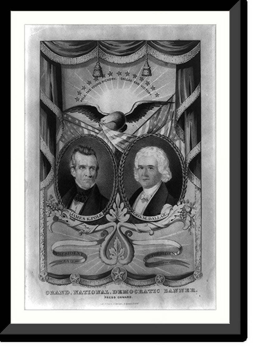 Historic Framed Print, Grand National Democratic banner. Press onward ...