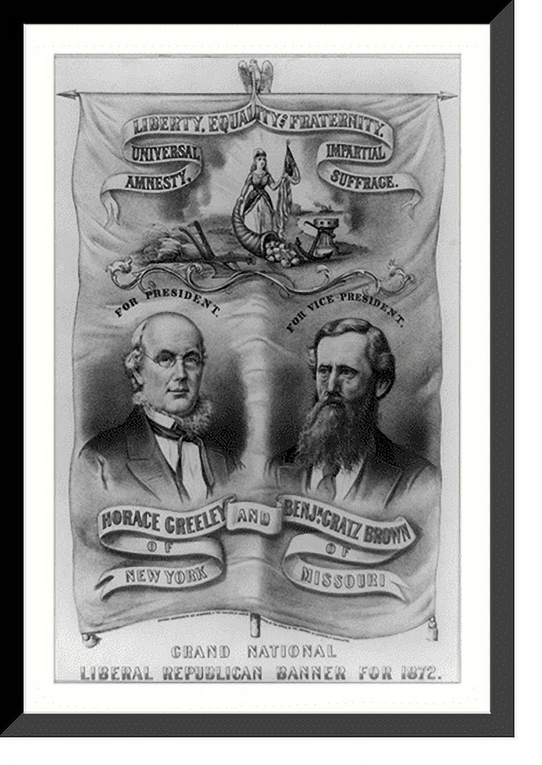 Historic Framed Print, Grand National Liberal Republican banner for ...