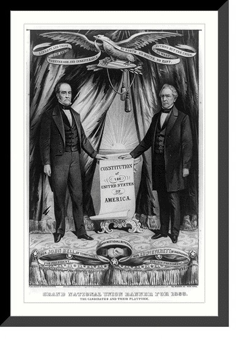 Historic Framed Print, Grand national union banner for 1860. The ...