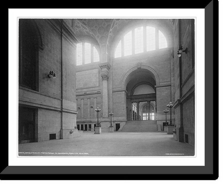 Historic Framed Print, Grand stairway from entrance to concourse ...