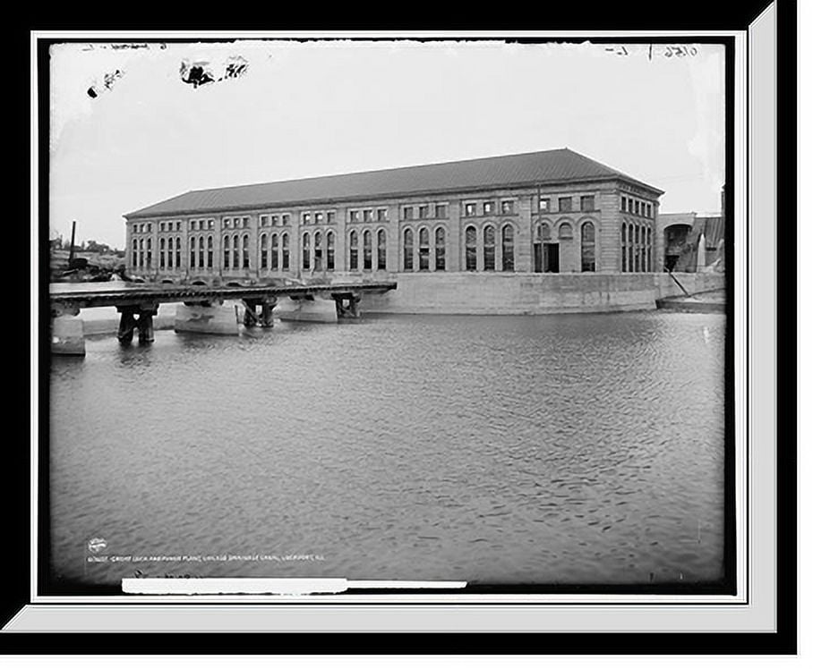 Historic Framed Print, Great lock and power plant, Chicago Drainage ...