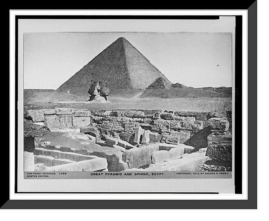 Historic Framed Print, Great pyramid and sphinx, Egypt.The Perry ...