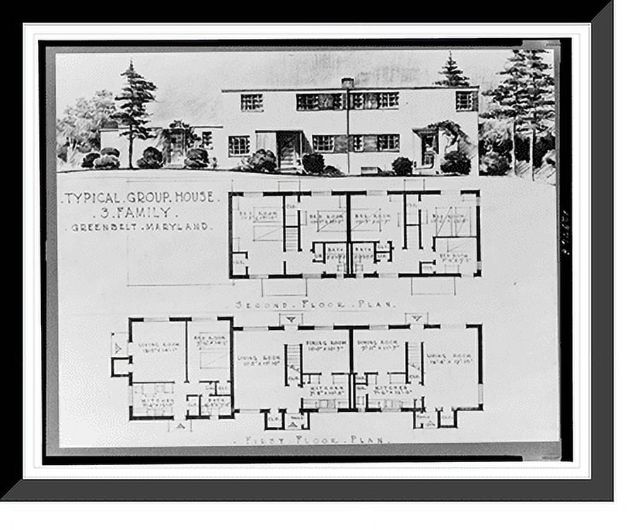 Historic Framed Print, Greenbelt, Maryland. A model community planned ...