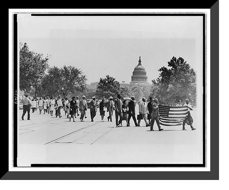 Historic Framed Print, [Group of African-Americans, marching near the ... Historic Framed Print, [Group of African-Americans, marching near the ...