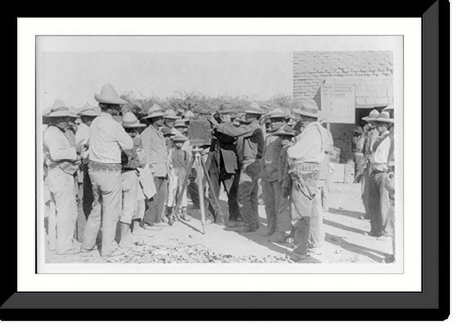 Historic Framed Print, [Group of Mexican insurrectos examining large ...