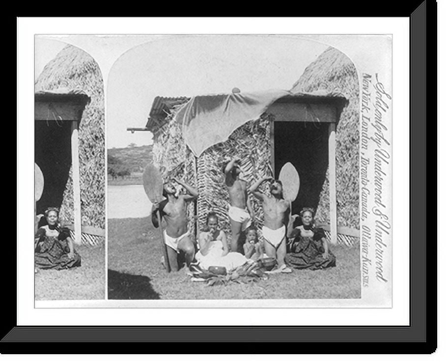 Historic Framed Print, Group of natives eating poi, Hawaiian Islands ...