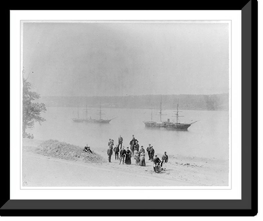 Historic Framed Print, [Group of spectators during the funeral of ...