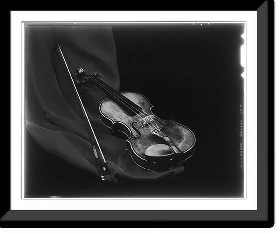 Historic Framed Print, [Guarnerius violin and bow], 17-7/8" x 21-7/8 ...