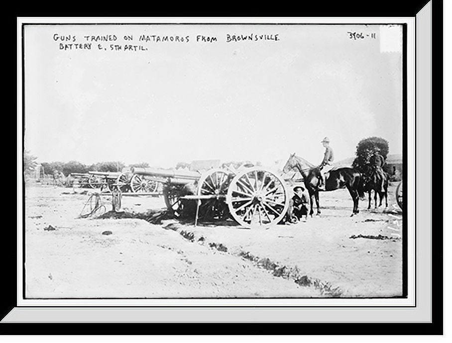 Historic Framed Print, Guns trained on Matamoros from Brownsville ...