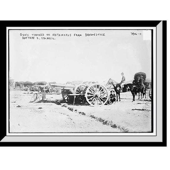 Historic Framed Print, Guns trained on Matamoros from Brownsville ...