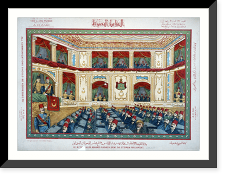 Historic Framed Print, H.I.M. the Halifa Mohamed Rashad V. opens the ...