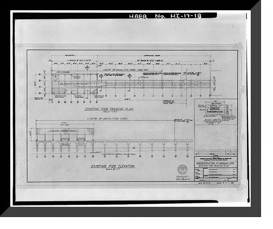 Historic Framed Print, Hanalei Pier, Hanalei Bay off Weke Road, Hanalei ...