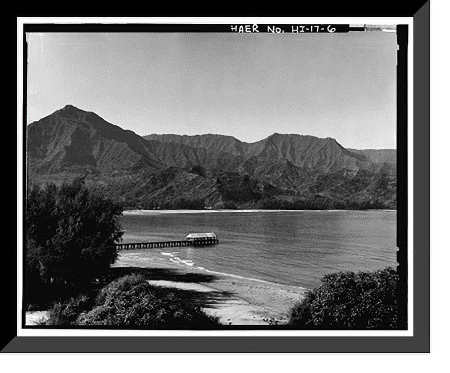 Historic Framed Print, Hanalei Pier, Hanalei Bay off Weke Road, Hanalei ...