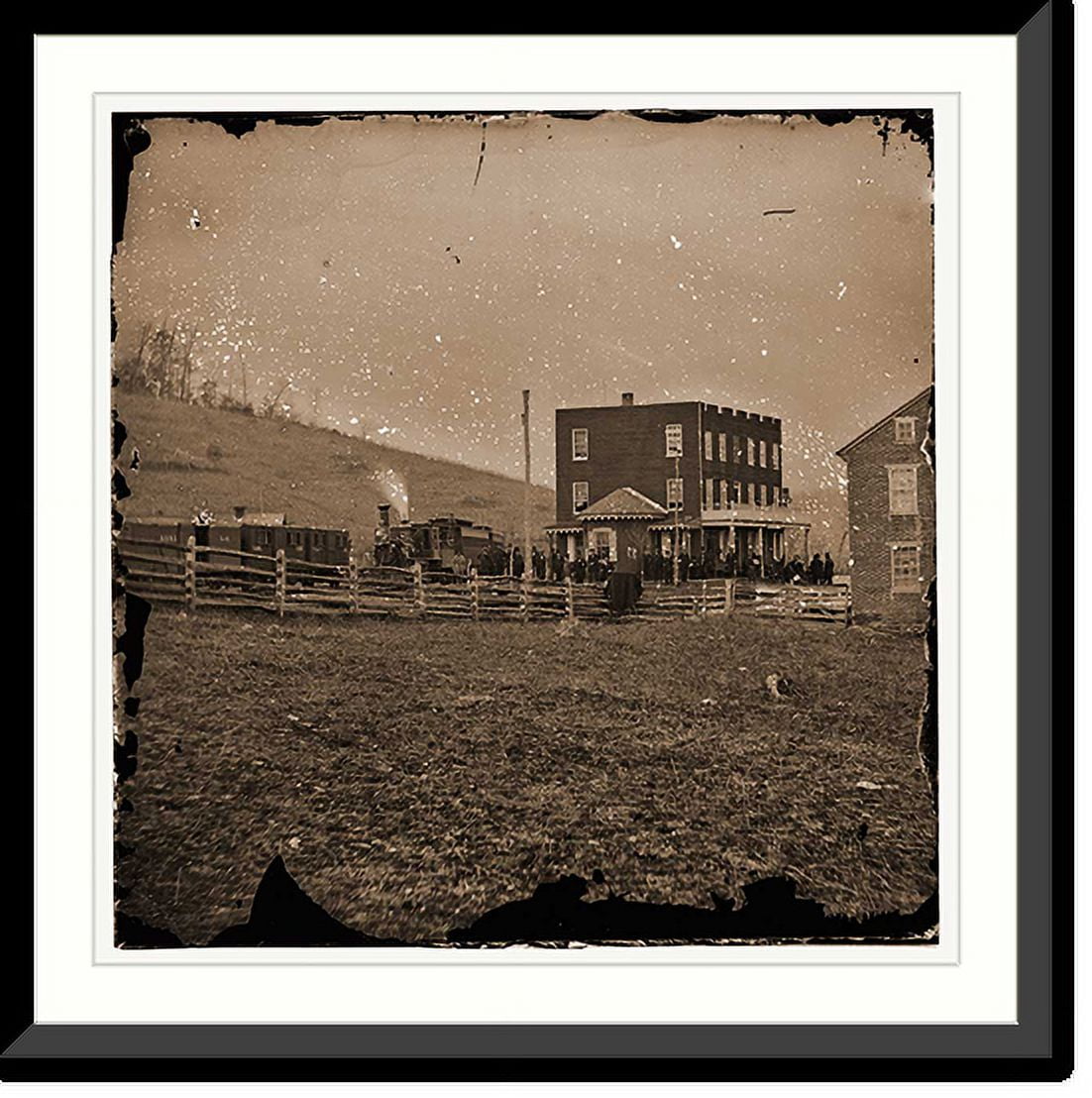 Historic Framed Print, Hanover Junction Pennsylvania. Passenger train ...