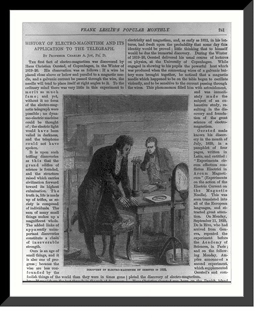 Historic Framed Print, [Hans Christian Oersted, 1777-1851; discovery of ...