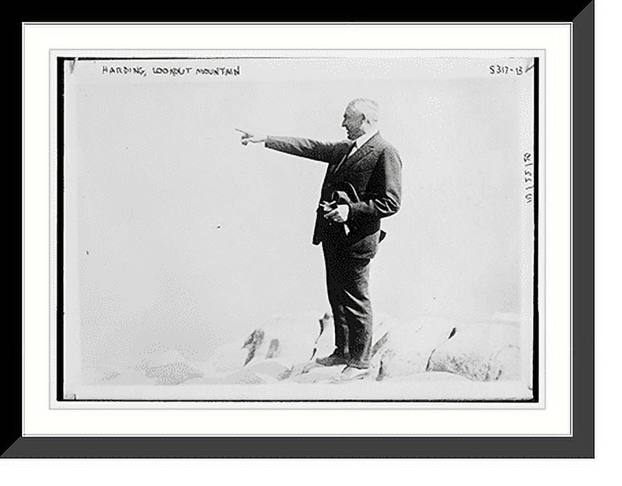 Historic Framed Print, Harding pointing - Lookout Mt., 17-7/8" x 21-7/8 ...