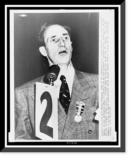 Historic Framed Print, [Harry Bridges, head-and-shoulders portrait ...