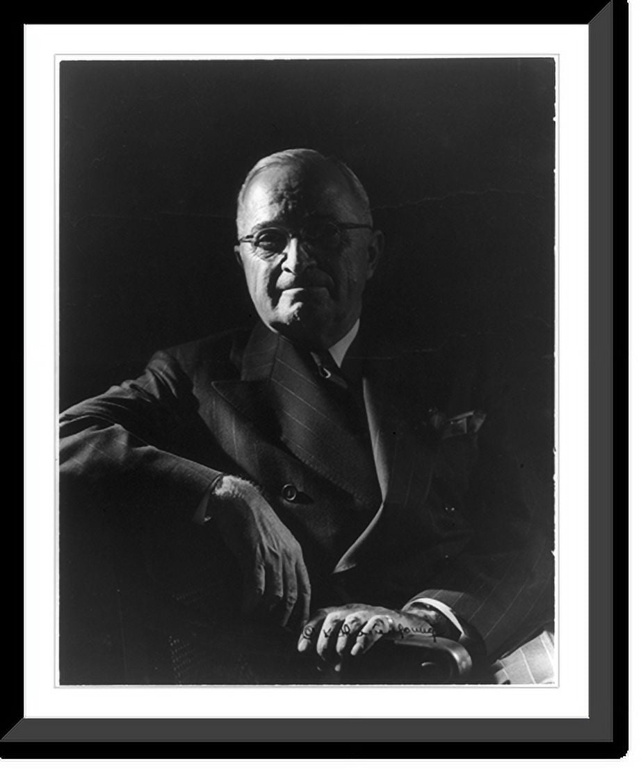 Historic Framed Print, [Harry S. Truman, half-length portrait, seated ...