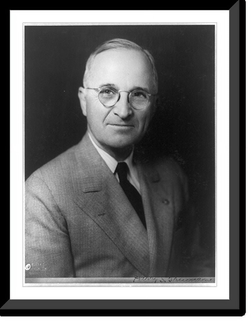 Historic Framed Print, Harry S. Truman, head-and-shoulders portrait ...