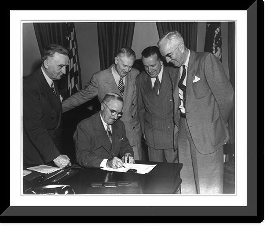 Historic Framed Print, Harry S. Truman signing a bill. Senator O ...