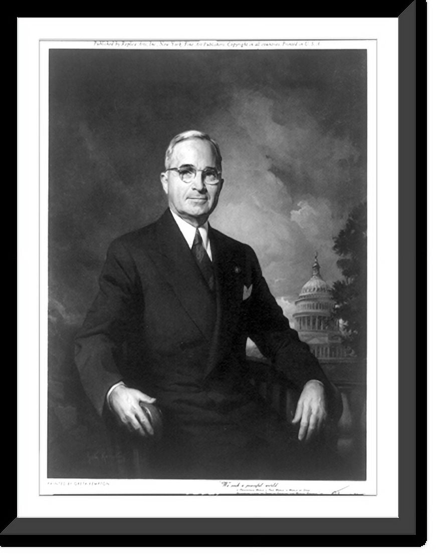 Historic Framed Print, [Harry S. Truman, three-quarter length portrait ...
