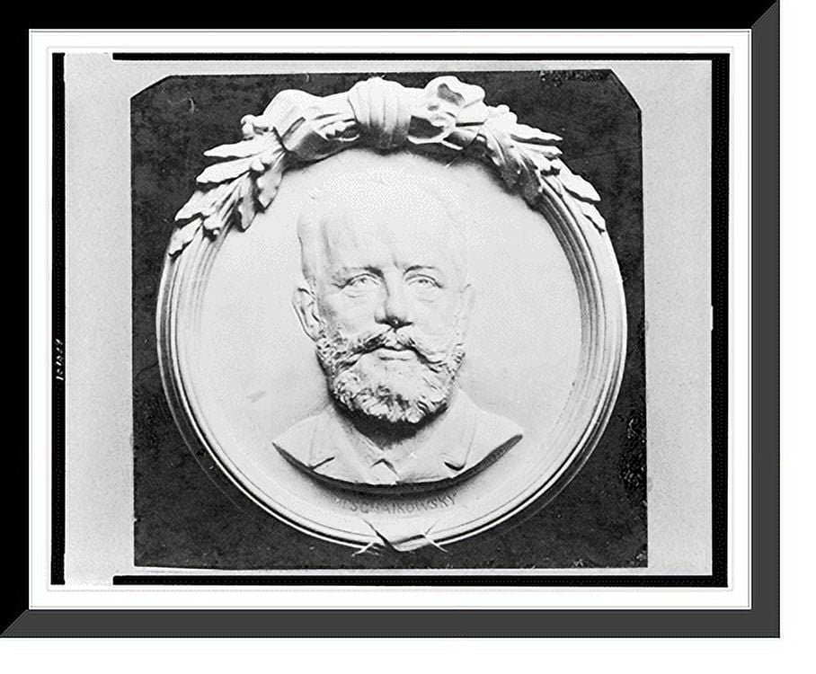 Historic Framed Print, [Head-and-shoulders bas-relief(?) of Pëtr Ilich ...
