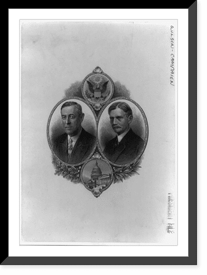 Historic Framed Print, [Head-and-shoulders portraits of Woodrow Wilson ...