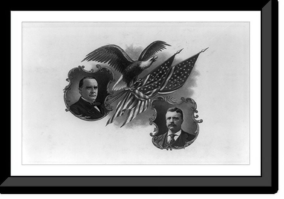 Historic Framed Print, [Head-and-shoulders portraits of William ...