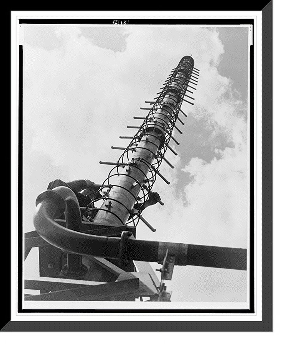 Historic Framed Print, [Helical television antenna developed by General ...