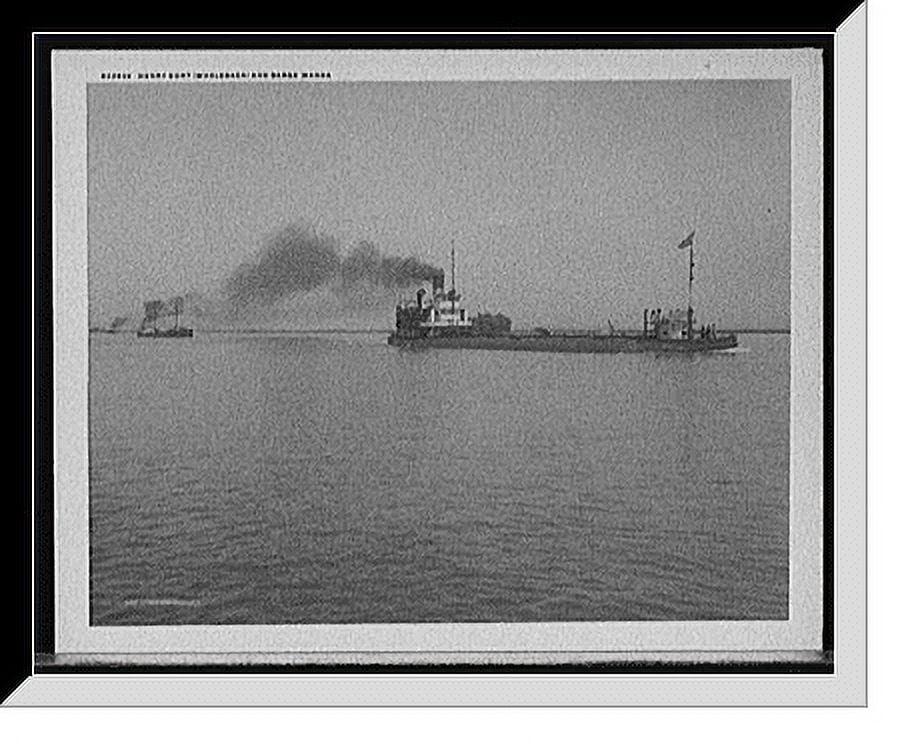 Historic Framed Print, Henry Cort (whaleback) and barge Manda, 17-7/8 ...