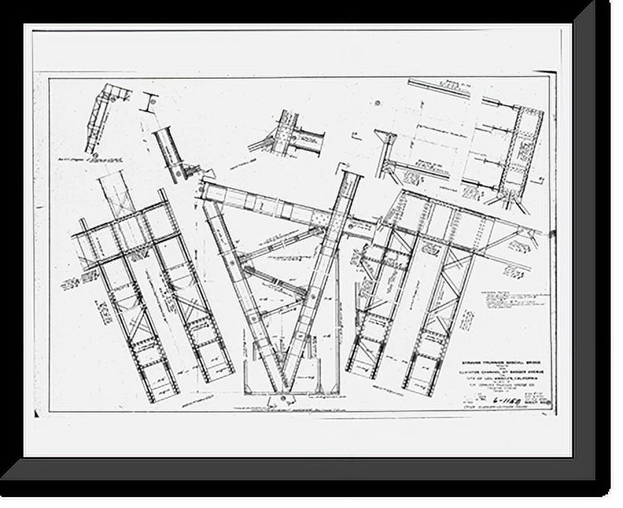 Historic Framed Print, Henry Ford Bridge, Spanning Cerritos Channel ...