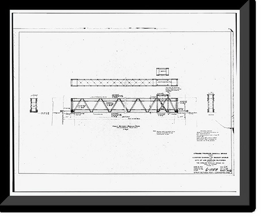 Historic Framed Print, Henry Ford Bridge, Spanning Cerritos Channel ...