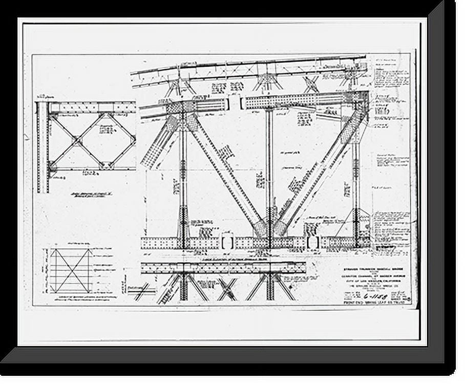 Historic Framed Print, Henry Ford Bridge, Spanning Cerritos Channel ...