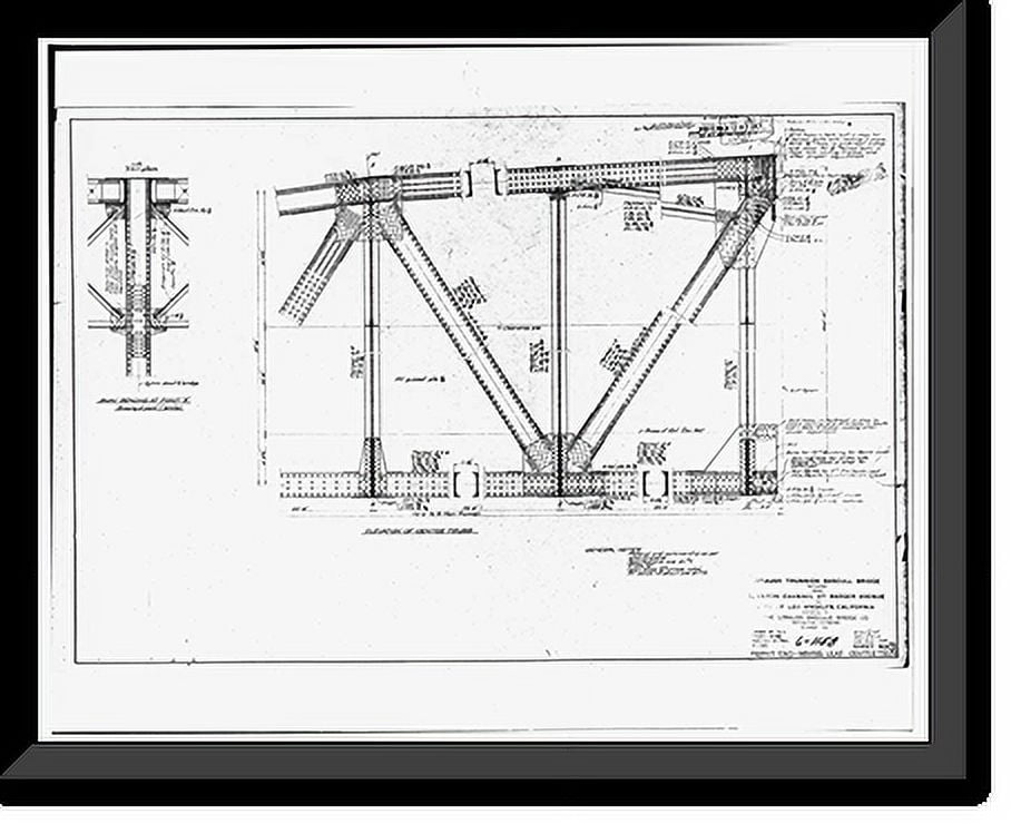Historic Framed Print, Henry Ford Bridge, Spanning Cerritos Channel ...