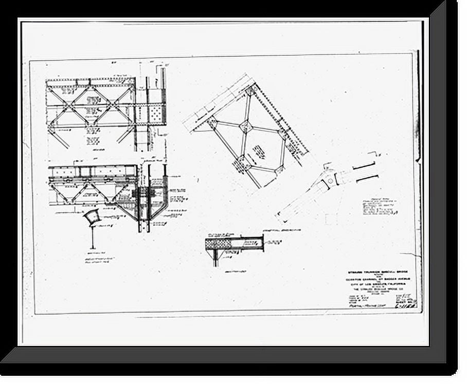 Historic Framed Print, Henry Ford Bridge, Spanning Cerritos Channel ...
