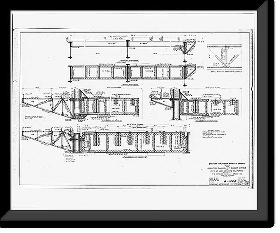 Historic Framed Print, Henry Ford Bridge, Spanning Cerritos Channel ...
