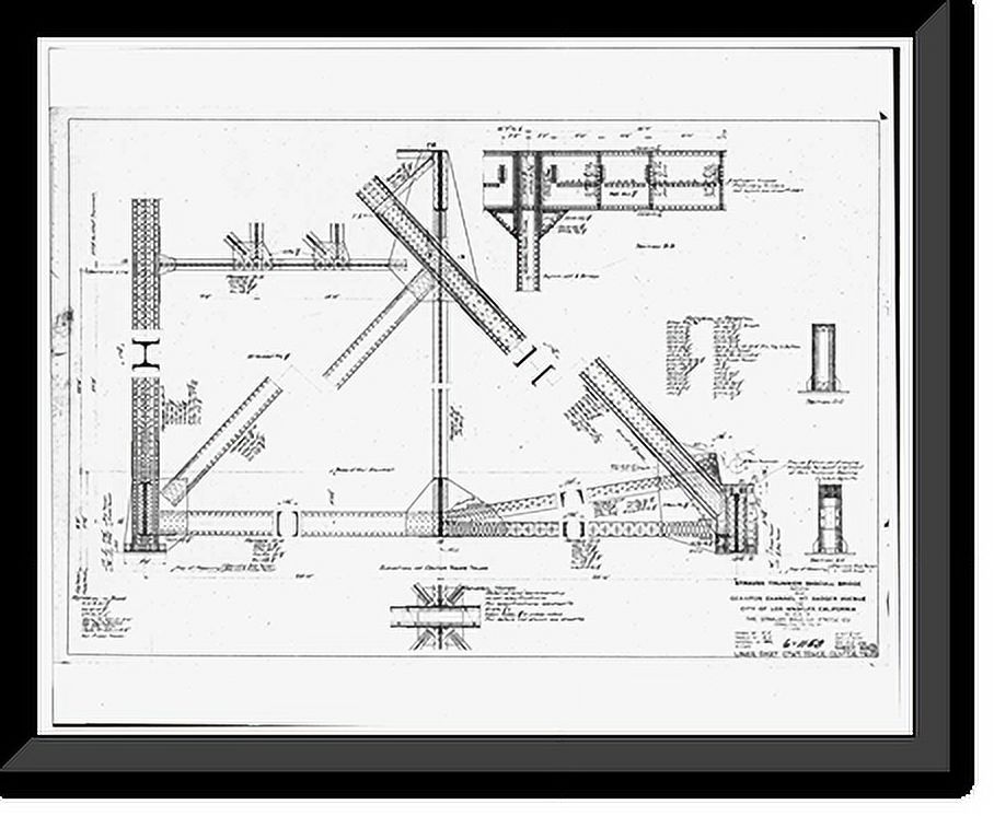 Historic Framed Print, Henry Ford Bridge, Spanning Cerritos Channel ...