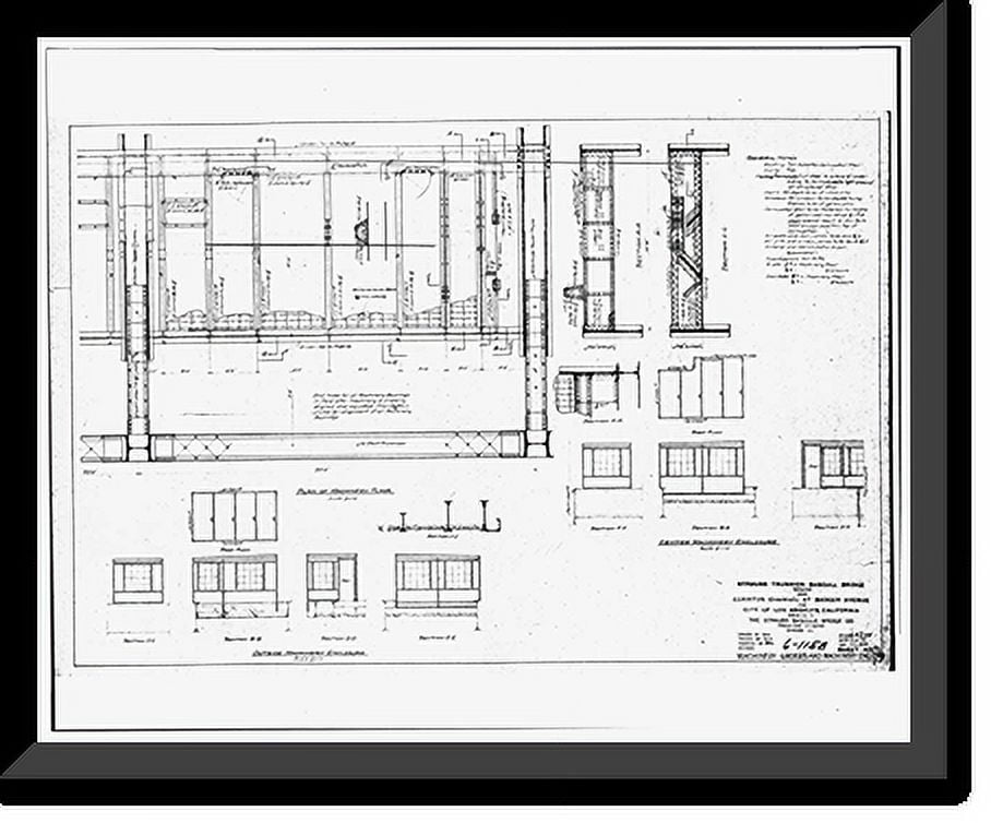 Historic Framed Print, Henry Ford Bridge, Spanning Cerritos Channel ...