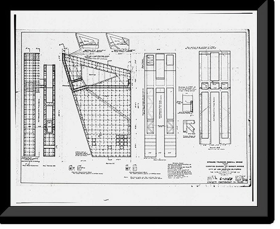 Historic Framed Print, Henry Ford Bridge, Spanning Cerritos Channel ...