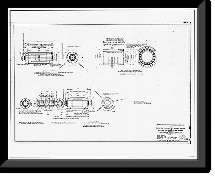 Historic Framed Print, Henry Ford Bridge, Spanning Cerritos Channel ...