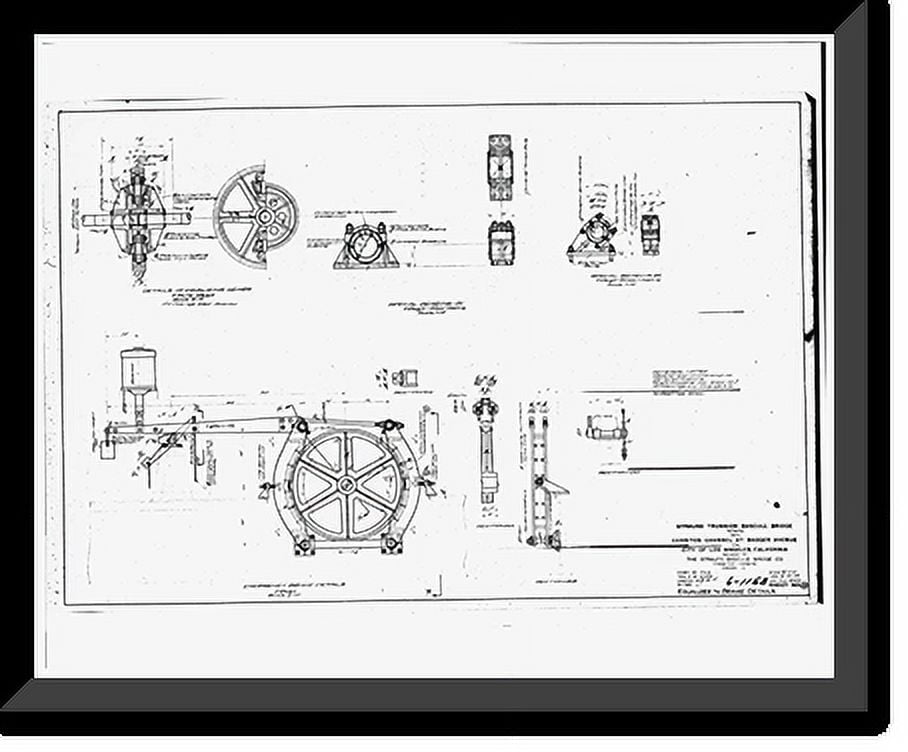 Historic Framed Print, Henry Ford Bridge, Spanning Cerritos Channel ...