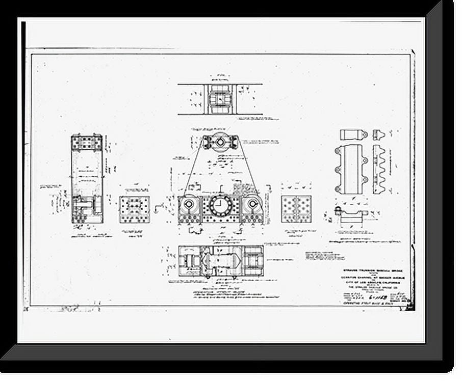Historic Framed Print, Henry Ford Bridge, Spanning Cerritos Channel ...