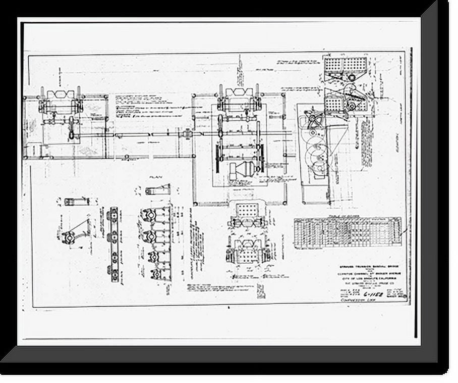 Historic Framed Print, Henry Ford Bridge, Spanning Cerritos Channel ...