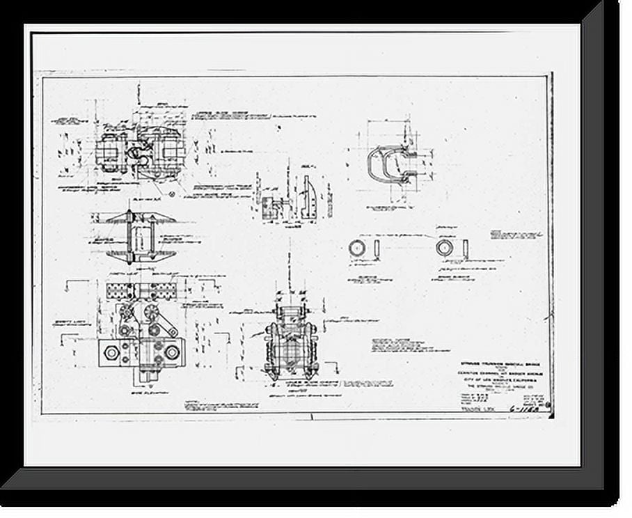 Historic Framed Print, Henry Ford Bridge, Spanning Cerritos Channel ...