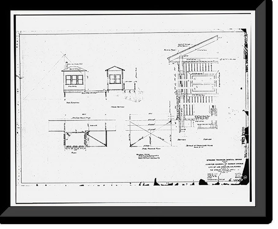 Historic Framed Print, Henry Ford Bridge, Spanning Cerritos Channel ...