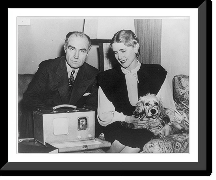 Historic Framed Print, [Henry and Clare Booth Luce on sofa with ...